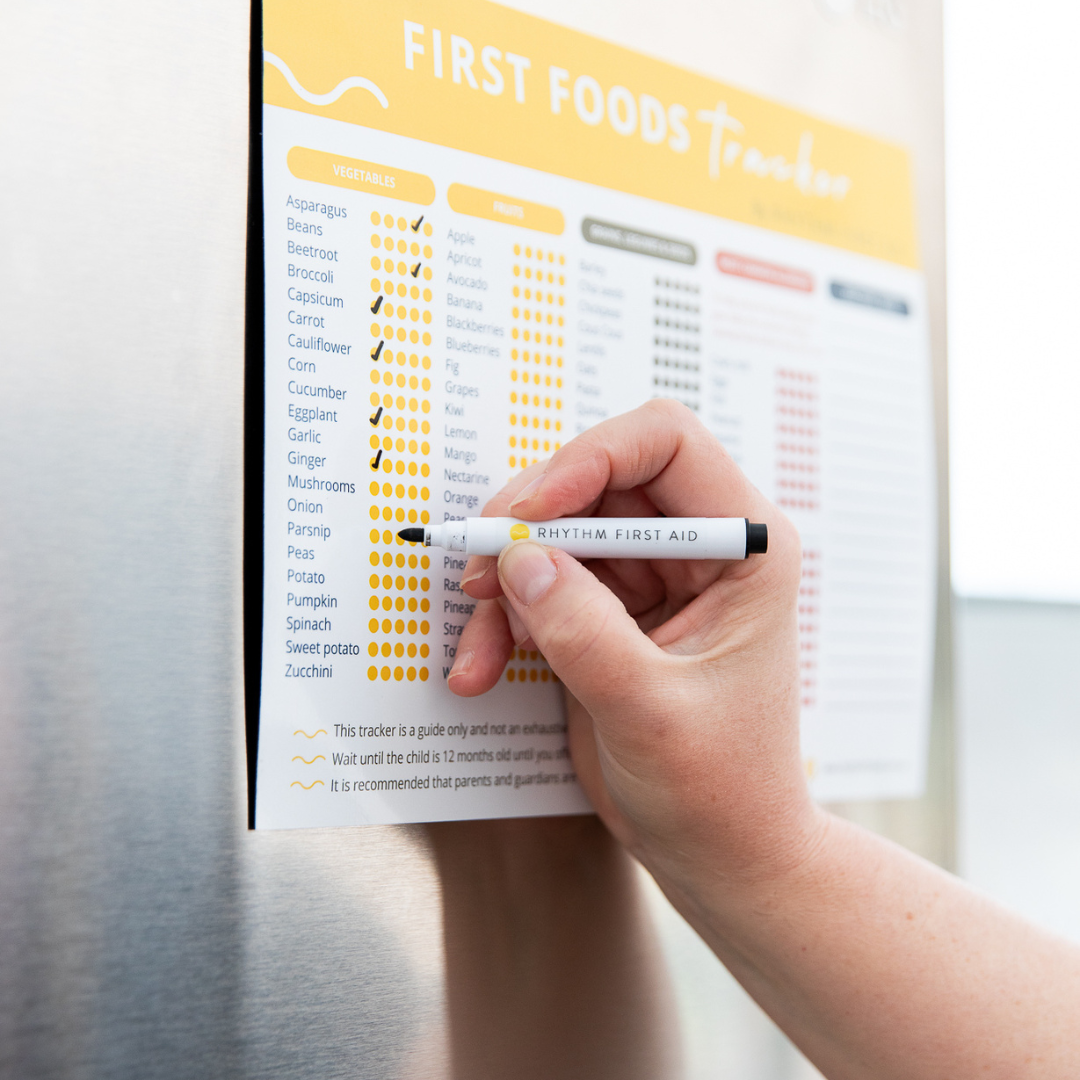 First Foods Tracker Fridge Magnet – Rhythm First Aid